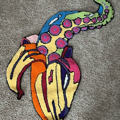 Y2K Get Naked Fluffy Tufted Rug / Y2K Trend / Lightning / %100 Handmade ...