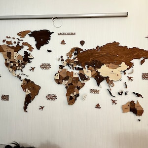 Wood Map Wooden World Map With Background Large Wall Art World - Etsy ...