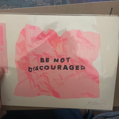 Be Not Discouraged Risograph Illustration Art Print UV Ink - Etsy