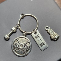 ME VS ME Keychain, Bodybuilding Keychain, Weight Lifting Keychain ...