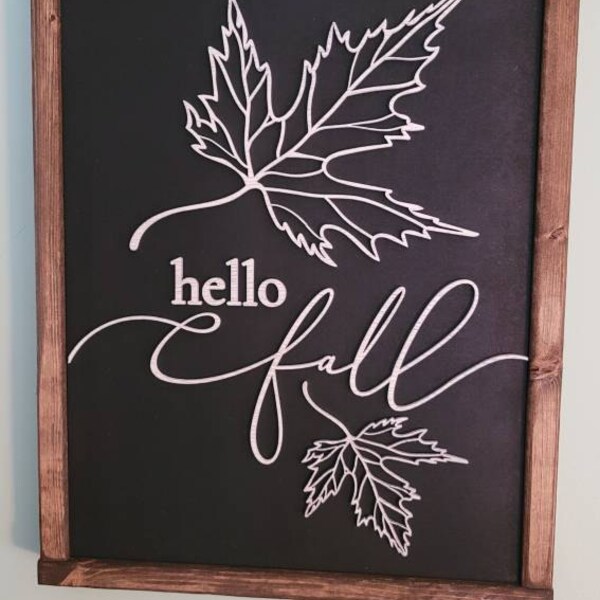 Hello Fall Laser 3D Wood Sign | Fall Wood Sign | Wooden Sign | Fall ...