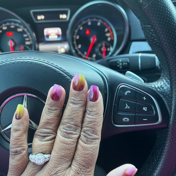 24 Pcs Floral Checkerboard Press-on Nail Set/ Almond Shape - Etsy