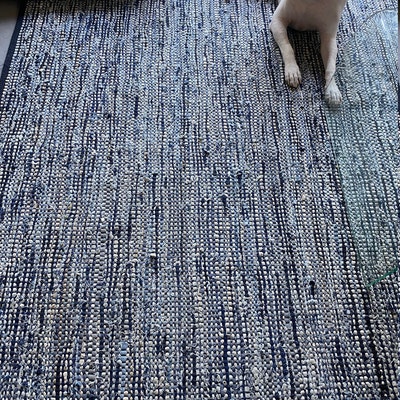 Blue Patchwork Denim Rug, Handwoven Denim Carpet 200 X 300 Cm ...