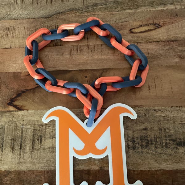 Custom Fan Chain Giant Logo Necklace Sports Homerun Turnover Jumbo ...