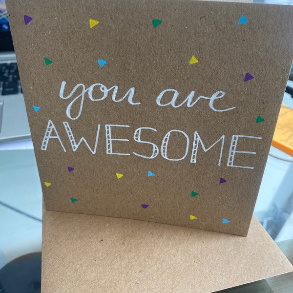 You Are Awesome Card - Awesome Card - Confetti Card - Well Done ...