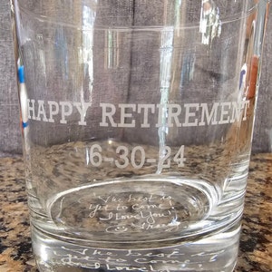 Custom Retirement Whiskey Glass Engraved Personalized Retired Rock ...
