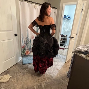 Ready to Ship 2 SKIRTS. Double Bustle DAMASK Black&black. - Etsy