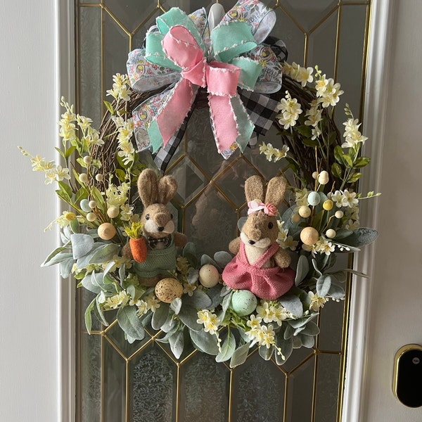 Easter Wreath, Wreaths for Front Door, Easter Egg Wreath, Grapevine ...