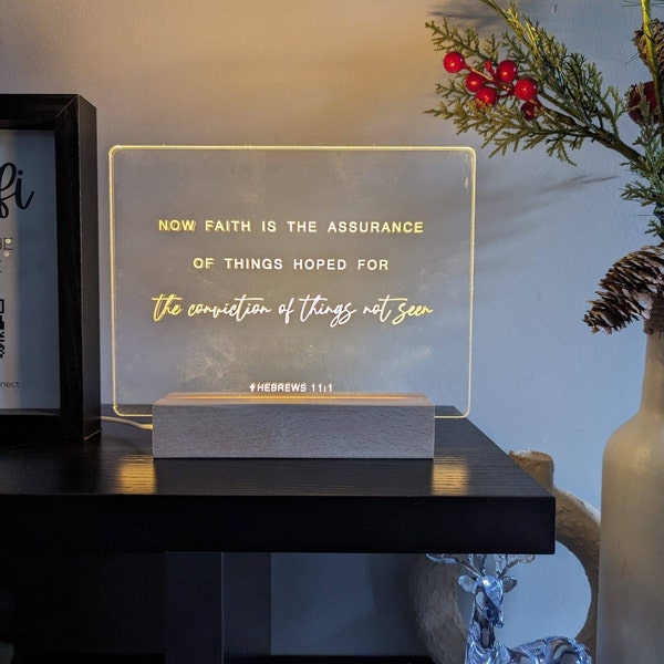 Personalized Bible Verse LED Light, Custom Favorite Bible Verse Gift ...