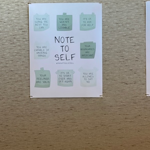 Note to Self Digital Mental Health Poster, Self Love, Self Care ...
