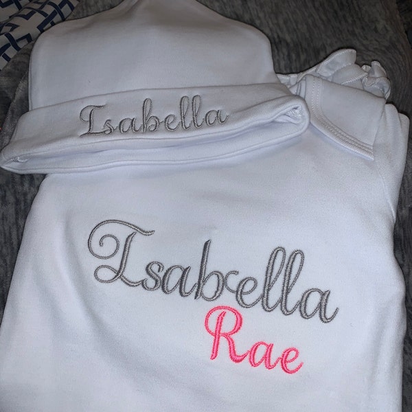 Personalized Newborn Coming Home Outfit, Custom Newborn Gown ...