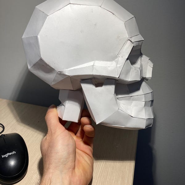 Skull Papercraft Template, Origami, PDF Download DIY - Etsy