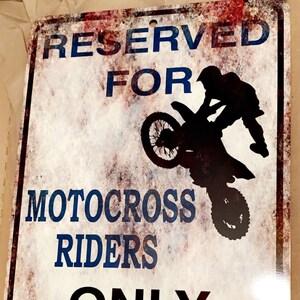Motorcross Riders Only, Funny Metal Sign,dirtbike Parking Sign,garage ...