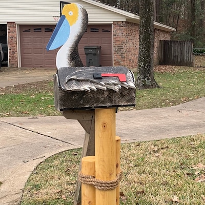 Custom Handmade Wooden Flamingo Mailbox - Etsy
