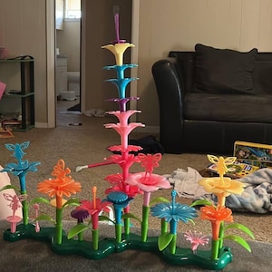 Flower Building Toy Set, Stacking for Toddlers, Colorful Garden Game ...