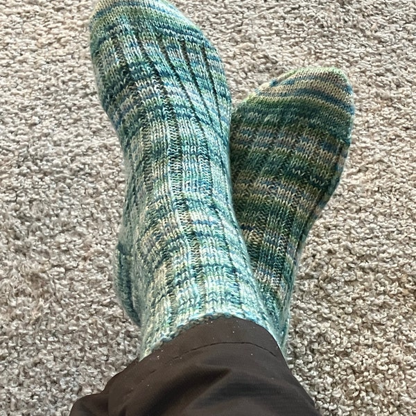 Handmade Striped Socks - Hand-knitted Casual Footwear Warm, Comfortable ...