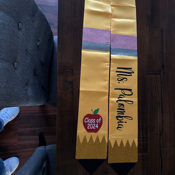 Apple on Stole Graduation Teacher Pencil Stoles *fast Shipping ...