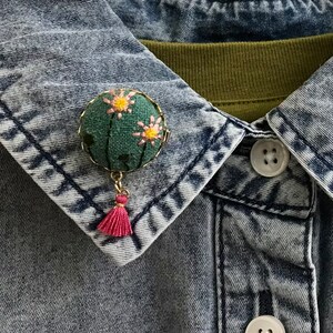 Floral Embroidery Brooch Pin Handmade Girl Embroidered Pin party Coat ...