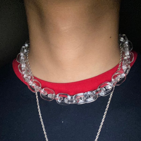 20pcs Gold Big Oval Acrylic Chain Links, Plastic Chain Links, Necklace ...