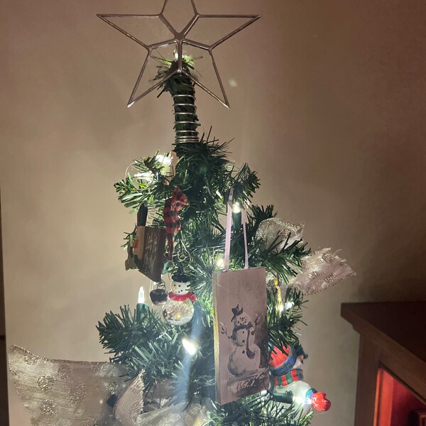 Moon and Star Tree Topper for Small Table Top Trees - Etsy