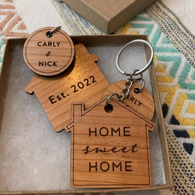 Personalized New Home Keychain, Home Sweet Home, Home Key Chain ...