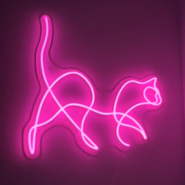 Kitten Cat Animal Neon Sign for Kids Room, Night Light, Home, Office ...