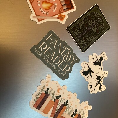 Fantasy Reader Magic and Dragons and Sht Waterproof Book Sticker ...