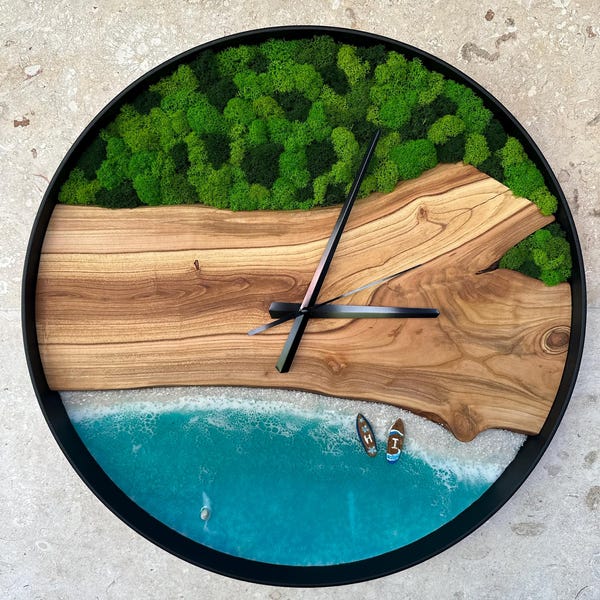 Scandinavian Coffee Table, Round Wood Coffee Table, Moss Table, River ...