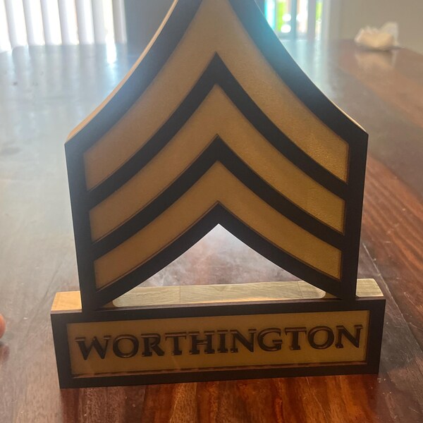 ARMY Rank Self Standing Name Plate - Army Enlisted Ranks - Army ...
