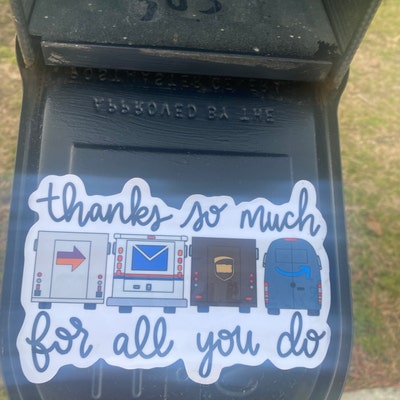 Thank You Mailbox Decal New, Mailman Sticker, Mailman Gift, Mailbox ...