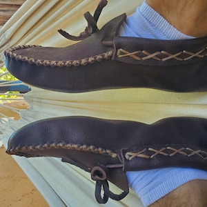 Buffalo Hide Moccasins Hand Stitched - Etsy