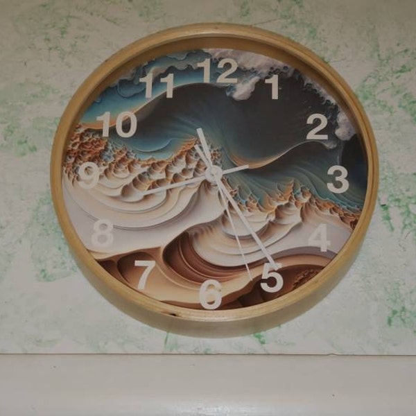 Beach Wall Clock With Numbers, Beach House Coastal Home Decor, Ocean ...