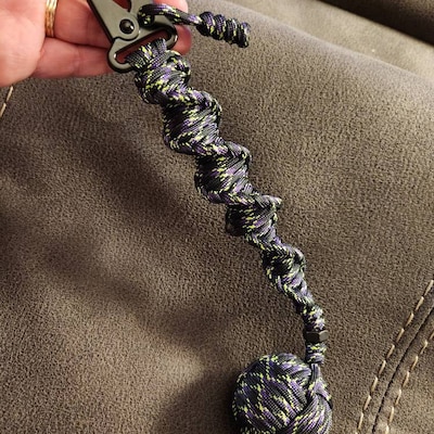 Customizable 1.5 Monkey Fist Lanyard Keychain Police Thin Blue Line 550 ...