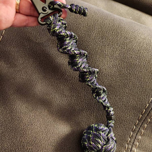 Customizable 1.5" Monkey Fist Lanyard Keychain Police Thin Blue Line ...