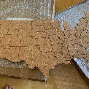 USA Cork Board, USA Corkboard Map, Pin Board, USA Bulletin Board ...