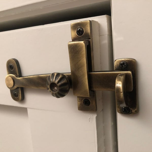 Solid Brass Bronze Antique Drop Bar Gate Door Latch Rustic Vintage ...