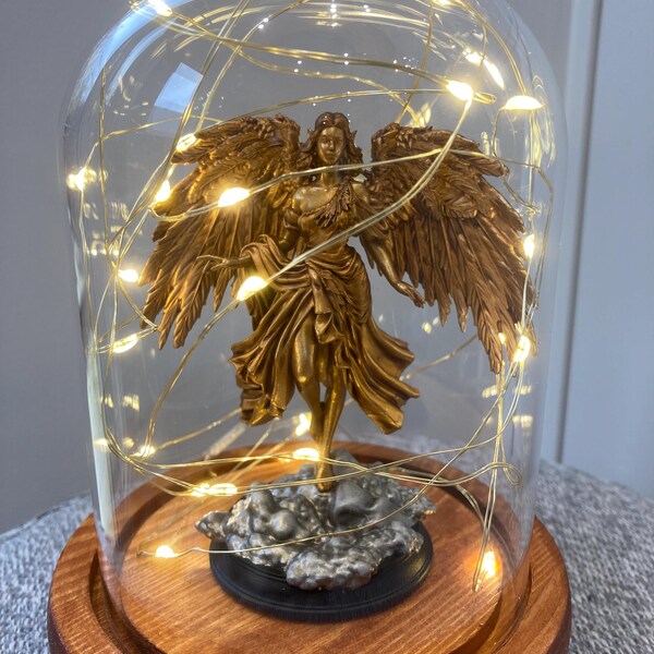 Large Glass Dome With White Wooden Base | 26 V 17 Cm (h, W) | Extra ...