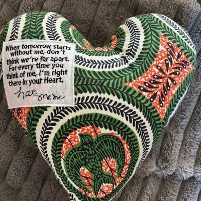 Heart MEMORY Pillow, Memory Cushion, Loss of Father, Loss of Husband ...