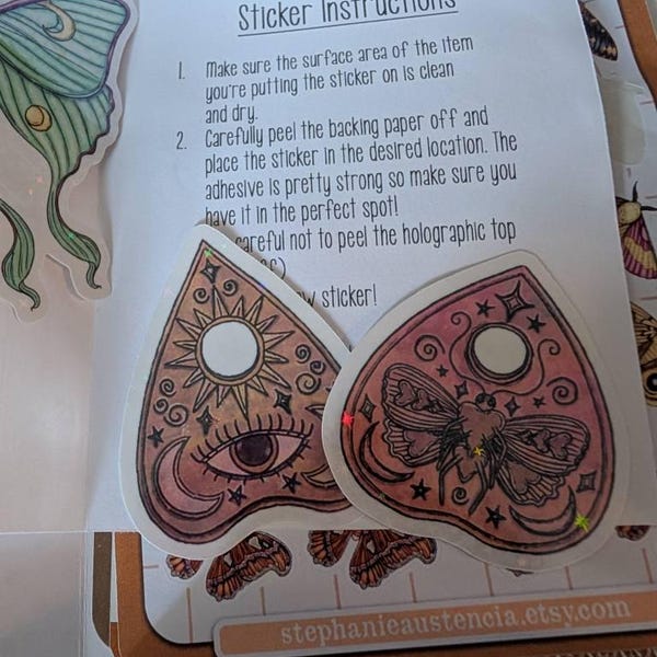 Regal Moth Holographic Sticker, Regal Moth Sticker, Laminated Sticker ...