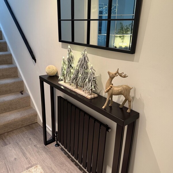 White Console Table, Hallway Table, Radiator Shelf, Rustic Hallway ...