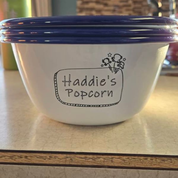 Handwritten Recipe - Engraved Enamel Shallow Bowl - Personalised Bowl ...