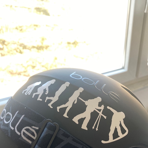 White Snowboarding Evolution Sticker - Etsy