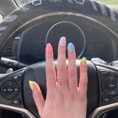 Color Pop Set 1 Bright Pastel Press on Nails Glossy or - Etsy