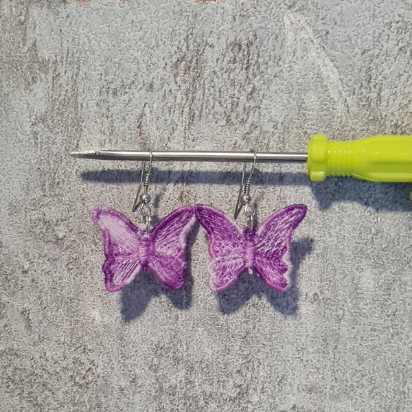 Butterfly FSL Earrings Embroidery Design / Machine Embroidery ...