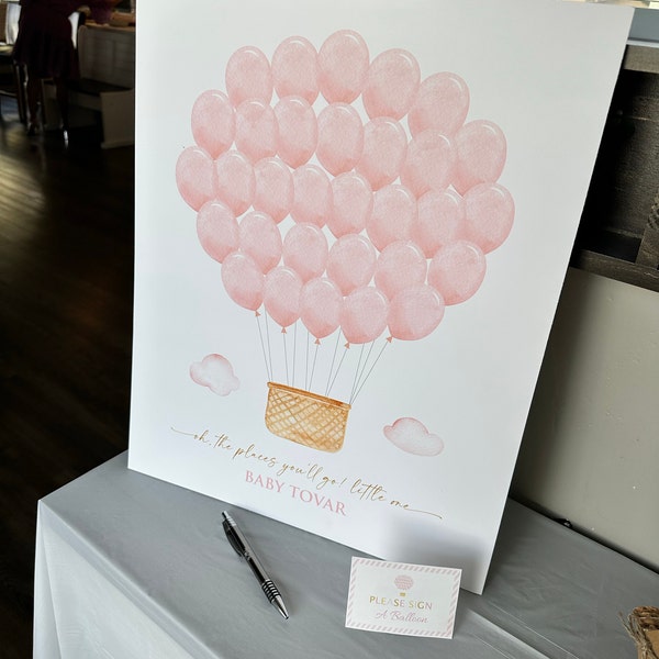 Hot Air Balloon Guestbook, Sign in Guestbook, Sign in Poster, Baby ...