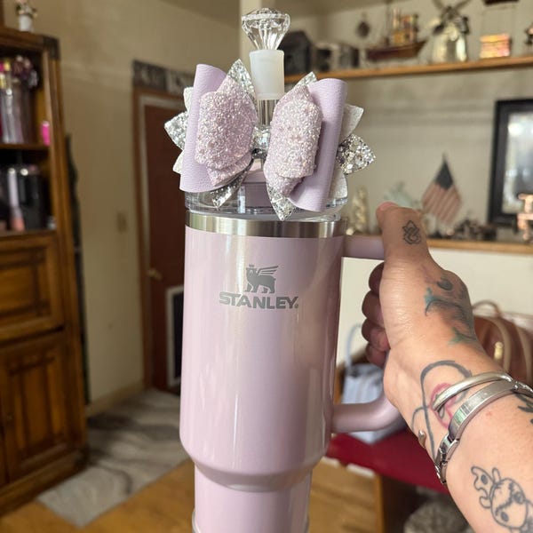 Royal Blue Stanley Tumbler Bow Straw Topper Navy Blue Stanley Cup Bow ...