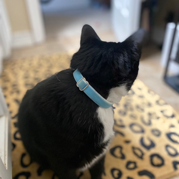 Cat Collar - "velvet - Frosty Blue" - Light Blue Cat Collar / Winter ...