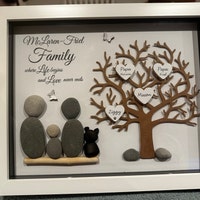 Personalised Pebble Art Family Tree Picture: Unique Home Decor Gift ...