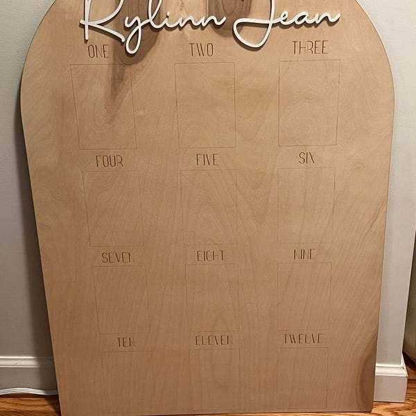 One Year of Photo Board, Wood Photo Board, Milestone Board, 1st ...