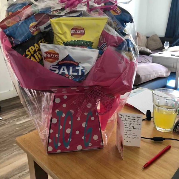 Mixed Crisp Bouquet Gift Set, Savoury Hamper, Personalised Gift Box ...